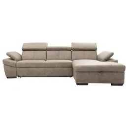 Ecksofa exxpo - SOFA FASHION "Salerno, Funktionssofa, Breite 280cm, hoher Sitzkomfort, L-Form", beige (sahara), B:280cm H:77cm T:170cm, Microfaser-Primabelle (100% Polyester);NaturLEDER;Kunstleder;Lederfaserstoff;Luxus-Microfaser Lederoptik, Sofas, Ecksofa, inkl. Kopf- und Armteilverstellung, wahlweise mit Bettfunktion