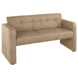 Polsterbank exxpo - SOFA FASHION "Barista K&uuml;chensofa mit Komfortsitzh&ouml;he 49cm", beige (sahara), B:182cm H:82cm T:68cm, Microfaser (Zusammensetzung: 100% Polyester);Lederfaserstoff (Grundgewebe 41% Lederfaser, 39% Polyester, 20% Baumwolle), Sitzb&auml;nke, Polsterbank, tolle Detailverarbeitung, frei im Raum stellbar