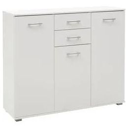 Hochkommode Priess "Lindau", wei&szlig;, B:123cm H:103cm T:38cm, Holzwerkstoff, Sideboards, Kombikommode