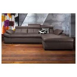 Ecksofa exxpo - SOFA FASHION "Salerno, Funktionssofa, Breite 280cm, hoher Sitzkomfort, L-Form", braun (schoko), B:280cm H:77cm T:170cm, Microfaser-Primabelle (100% Polyester);NaturLEDER;Kunstleder;Lederfaserstoff;Luxus-Microfaser Lederoptik, Sofas, Ecksofa, inkl. Kopf- und Armteilverstellung, wahlweise mit Bettfunktion