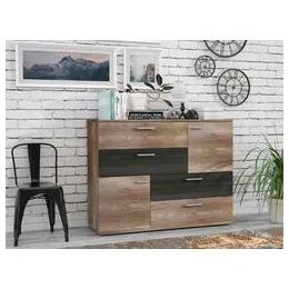 Kommode FORTE "Skive", braun (eiche antik, touchwood), B:125cm H:95,9cm T:41,3cm, Sideboards, Kommode, Breite ca. 125 cm