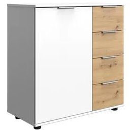 Kombikommode wimex "Gibraltar", wei&szlig; (wei&szlig;, artisan, eiche, nachbildung), B:81cm H:83cm T:41cm, Holzwerkstoff, Sideboards, Kombikommode, in 2 Breiten