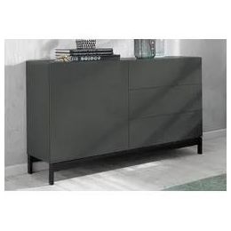 Sideboard Home Affaire "Metis", grau (anthrazit hochglanz), B:110cm H:72cm T:40cm, Sideboards, Sideboard, Breite 110 cm