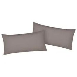 Kissenbezug bellana "Mako-Jersey-Exclusiv", grau (taupe), B:80cm L:40cm, Baumwolle, Obermaterial: 100% Baumwolle, Kissenbez&uuml;ge, Kissenbezug, aus reiner Baumwolle