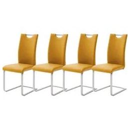 Freischwinger MCA furniture "Paulo", gelb (curry, edelstahl geb&uuml;rstet, curry), B:42cm H:103cm T:55cm, St&uuml;hle, Freischwinger, Stuhl belastbar bis 120 kg