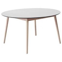 Esstisch HAMMEL FURNITURE "Meza Designtisch mit Auszugsfunktion und 2 Einlegeplatten", wei&szlig; (wei&szlig;, naturfarben), B:135cm H:73,5cm T:135cm, Tischplatte: Wei&szlig; laminat (MDF-Kante natur), Gestell: Gestell: Wei&szlig; pigmentierte Eiche matt Lack (Massivholz);Mit nanobehandeltem Laminat, einer matten, seidigen Oberfl&auml;che, die Fingerabdr&uuml;cke abweist und langlebig und hygienisch ist, Tische, Esstisch, &Oslash;135(231