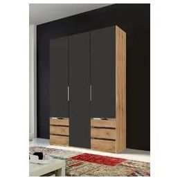 Kleiderschrank wimex "Level by fresh to go", grau (plankeneichefarben, graphit), B:150cm H:236cm T:58cm, Schr&auml;nke, Kleiderschrank, mit Schubladen