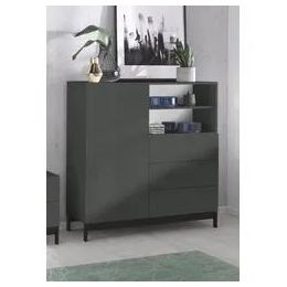 Highboard Home Affaire "Metis", grau (anthrazit hochglanz), B:110cm H:112cm T:40cm, Sideboards, Highboard, Breite 110 cm