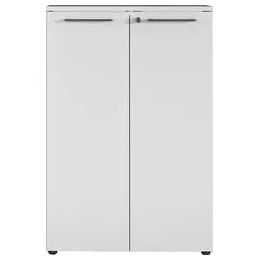 Aktenschrank Germania "GW-Agenda", grau (lichtgrau), B:80cm H:120cm T:40cm, Holzwerkstoff, Schr&auml;nke, opt. mit Schublade, Ma&szlig;e 80x120 cm, Made in Germany