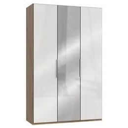 Kleiderschrank wimex "Level by fresh to go", braun (plankeneichefarben, wei&szlig;glas), B:150cm H:236cm T:58cm, Schr&auml;nke, Kleiderschrank Dreht&uuml;renschrank, mit Glas- und Spiegelt&uuml;ren