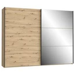 Schwebet&uuml;renschrank FORTE "Trondheim, Kleiderschrank mit Spiegel, Industrial Design, 2-T&uuml;ren", braun (artisan eiche, spiegel), B:269,9cm H:210,5cm T:62,8cm, Schr&auml;nke, Schwebet&uuml;renschrank, Holzdekor: Artisan Eiche