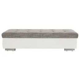 Hocker DOMO collection "Treviso XXL: B/T/H: 161/60/41 cm", wei&szlig; (wei&szlig;, wei&szlig;, grau, pepper), B:161cm H:41cm T:60cm, Microfaser-Primabelle (100% Polyester) / Struktur (90% Polyester; 10% Polyacryl);Kunstleder Softlux / Struktur (90% Polyester; 10% Polyacryl), Hocker, Hocker mit Stauraum Polsterhocker, mit Stauraum, auch in Cord, passend zur Serie, moderne Steppung