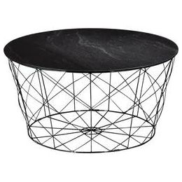 Couchtisch Salesfever "Caorle Coffeetable: Harmonisches Wohnambiente", schwarz (schwarz, schwarz, schwarz, schwarz), B:80cm H:45cm T:80cm, Tische, Couchtisch, Stilvolles Korbgestell