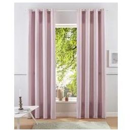 Vorhang OTTO HOME "Parry" Gr. 1, rosa (ros&eacute;), B:140cm H:145cm, Polyester, Recyceltes Material, Gardinen, 2-er Set, blickdicht, monochrom, basic