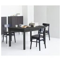 Esstisch HAMMEL FURNITURE "Basic Dinex, ausziehbar, mit Einlegeplatten - Furnier/Massivholz", grau (wenge), B:140cm H:76cm T:90cm, Tischplatte: Furnier gebeizt und lackiert;Gestell: Massivholz, Tische, Esstisch, Furnier / Massivholz, in zwei Breiten, stabiler d&auml;nische Design Tisch