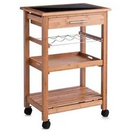 K&uuml;chenwagen Home Affaire "Bamboo", grau (braun, anthrazit), B:58cm H:85cm T:40cm, Bambus, Rollwagen, K&uuml;chenwagen, Breite 58 cm, auf Rollen