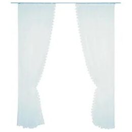 Gardine WIRTH "Elena" Gr. 12, wei&szlig;, B:300cm H:240cm, Sabl&eacute;, Polyester, Gardinen, Gardine, veredelt mit echter Plauener Spitze Stickerei, inkl. Raffhalter