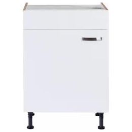 Sp&uuml;lenschrank KOCHSTATION "KS-Cara", wei&szlig; (wei&szlig;, wei&szlig;), B:60cm H:87cm T:58,4cm, Schr&auml;nke, Sp&uuml;lenschrank, Breite 60 cm