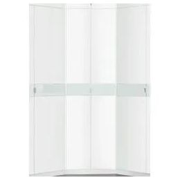 Eckkleiderschrank Priess "Kleiderschrank Schrank Garderobe W&auml;scheschrank Madrid", wei&szlig; (wei&szlig;, wei&szlig;glas), H:193cm, Schr&auml;nke, Eckkleiderschrank, voll ausgestattet, viel Stauraum, MADE IN GERMANY