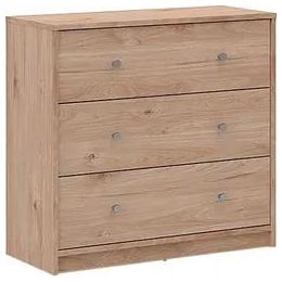 Schubkastenkommode Home Affaire, beige (natur), B:72,4cm H:68,3cm T:30,1cm, Holzwerkstoff, Sideboards, Stauraum, Knopfgriffe, einfache Selbstmontage, 72,4 x 68,3 x 30,1 cm