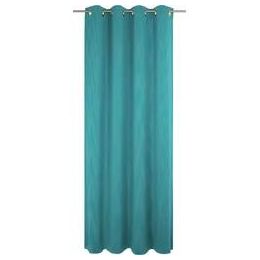 Vorhang ADAM "Uni Collection" Gr. 4, blau (t&uuml;rkis), B:145cm H:245cm, Baumwolle (Bio-Baumwolle), Gardinen, aus 100% Bio-Baumwolle