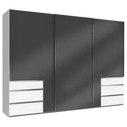 Schwebet&uuml;renschrank wimex "Level by fresh to go", wei&szlig; (wei&szlig;, grauglas), B:300cm H:216cm T:65cm, Schr&auml;nke, Schwebet&uuml;renschrank, mit Glast&uuml;ren