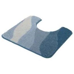 Badematte Kleine Wolke "Malena", blau (iceblau), H:20mm, Polyacryl, Badematten, Badematte, Badteppich, modernes Wellen Design, Farbverlauf, waschbar