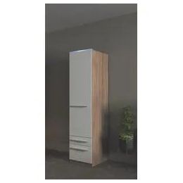 Kleiderschrank Priess "Schrank Garderobe W&auml;scheschrank Barcelona in 5 Breiten", wei&szlig; (struktureichefarben hell, wei&szlig;), B:48cm H:193cm T:54cm, Holzwerkstoff, Schr&auml;nke, Kleiderschrank, viel Stauraum, ger&auml;umige Schubk&auml;sten, mit Spiegel, MADE IN GERMANY