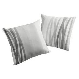 Dekokissen WIRTH "BROOKLYN" Gr. 1, grau (grau, bedruckt gemustert), B:40cm L:40cm, Polyester, Dekokissen_Sitzkissen_Kissenh&uuml;llen, Kissenh&uuml;lle ohne F&uuml;llung, 2 St&uuml;ck