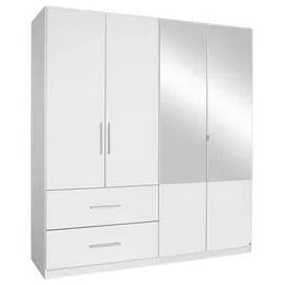 Kleiderschrank Rauch "Dreht&uuml;renschrank Schrank Garderobe W&auml;scheschrank Schlafzimmer ALVOR", wei&szlig; (wei&szlig; uni), B:181cm H:197cm T:54cm, Holzwerkstoff, Schr&auml;nke, Kleiderschrank Dreht&uuml;renschrank, erh&auml;ltlich optional mit Spiegel, 2 gro&szlig;e Schubladen MADE IN GERMANY