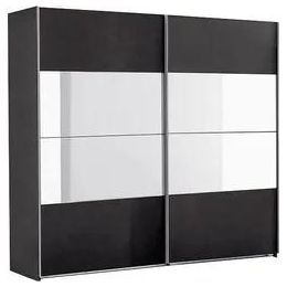 Schwebet&uuml;renschrank wimex "Easy", grau (graphit, spiegel), B:270cm H:210cm T:65cm, Schr&auml;nke, Schwebet&uuml;renschrank, mit Teilspiegel