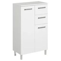 Unterschrank SAPHIR "Quickset Badschrank mit 2 T&uuml;ren, 2 Schubladen, 60 cm breit", wei&szlig; (wei&szlig; glanz), B:60cm H:100,5cm T:33cm, Schr&auml;nke, Unterschrank, Badezimmer-Unterschrank inkl. T&uuml;rd&auml;mpfer, Griffe in Chrom Glanz