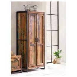 SIT-M&Ouml;BEL Garderobenschrank SIT "Bali", braun, B:80cm H:180cm T:45cm, Massivholz, Metall, Schr&auml;nke, Garderobenschrank, Angefertigt aus Holz von Fischerbooten