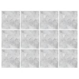 Fliesenaufkleber queence "Grau", grau, B:15cm H:15cm T:0,1cm, Fliesenaufkleber, Stickerfliesen, selbstklebend, Sticker, 12er Set