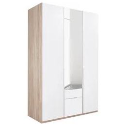 Kleiderschrank wimex "New York", wei&szlig; (struktureichefarben hell,wei&szlig;, spiegel), B:135cm H:208cm T:58cm, Schr&auml;nke, Kleiderschrank, mit Spiegelt&uuml;r