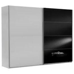Schwebet&uuml;renschrank wimex "Easy", schwarz-wei&szlig; (wei&szlig;, schwarzglas), B:225cm H:210cm T:65cm, Schr&auml;nke, Schwebet&uuml;renschrank, mit Teilglas