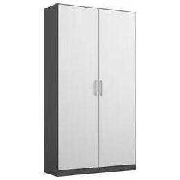 Dreht&uuml;renschrank Rauch "Kleiderschrank Schrank Garderobe Garderobenschrank HOMBURG", wei&szlig; (graumetallic, hochglanz wei&szlig;), B:91cm H:197cm T:54cm, Holzwerkstoff, Schr&auml;nke, Dreht&uuml;renschrank, in 2 Breiten mit moderner Hochglanzfront MADE IN GERMANY