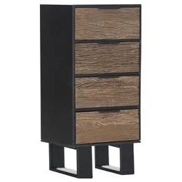 Kommode GUTMANN FACTORY "Magic", braun (braun, schwarz), B:50cm H:106cm T:42cm, Sideboards, Kommode, aus recyceltem Altholz