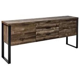 Sideboard Jahnke "LOOP", braun (vintage eiche), B:180cm H:76,2cm T:39,5cm, Holzwerkstoff, Sideboards, Sideboard, Breite ca. 180 cm
