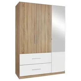 Kleiderschrank Rauch "Dreht&uuml;renschrank Schrank Garderobe W&auml;scheschrank Schlafzimmer ALVOR", wei&szlig; (struktureichefarben hell, wei&szlig;), B:136cm H:197cm T:54cm, Holzwerkstoff, Schr&auml;nke, Kleiderschrank Dreht&uuml;renschrank, erh&auml;ltlich optional mit Spiegel, 2 gro&szlig;e Schubladen MADE IN GERMANY