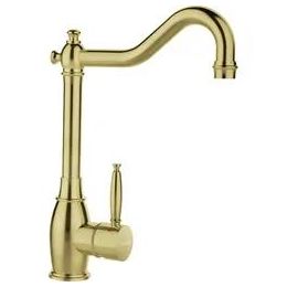 K&uuml;chenarmatur Schock "Resi", gold, B:20,5cm H:31cm &Oslash;:5cm, Edelstahl, Armaturen, Festauslauf, Fl&uuml;sterperlator, Schwenkbereich 360