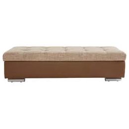Hocker DOMO collection "Treviso XXL: B/T/H: 161/60/41 cm", braun (braun, beige, beigebraun), B:161cm H:41cm T:60cm, Microfaser-Primabelle (100% Polyester) / Struktur (90% Polyester; 10% Polyacryl);Kunstleder Softlux / Struktur (90% Polyester; 10% Polyacryl), Hocker, Hocker mit Stauraum Polsterhocker, mit Stauraum, auch in Cord, passend zur Serie, moderne Steppung