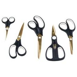 Scheren-Set King "Easycut", schwarz, Scheren, 5 Scheren, Edelstahlklingen, Titan beschichtet, Soft-Touch Griffe