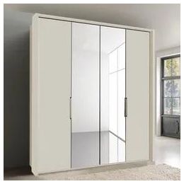 Kleiderschrank Wiemann "Kansas", beige (champagner, spiegel), B:200cm H:217cm T:58cm, Schr&auml;nke, Kleiderschrank Dreht&uuml;renschrank, mit Spiegel