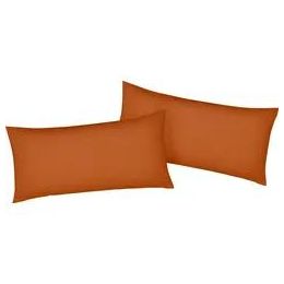 Kissenbezug bellana "Mako-Jersey-Exclusiv", orange (papaya), B:80cm L:40cm, Baumwolle, Obermaterial: 100% Baumwolle, Kissenbez&uuml;ge, Kissenbezug, aus reiner Baumwolle