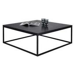 Couchtisch Home Affaire "Voorst", schwarz, B:80cm H:37cm T:80cm, Tische, Couchtisch, aus massiver Eiche und Metallgestell