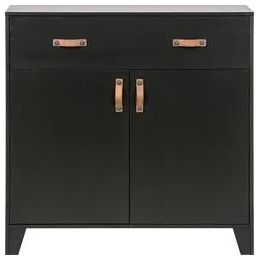 Kommode Woood "Dian", schwarz, B:94cm H:93cm T:53cm, Holzwerkstoff, Sideboards, Kommode, aus Schwarzkiefer, Breite 94 cm x H&ouml;he 93 cm