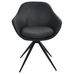 K+w Komfort & Wohnen Drehstuhl K+W KOMFORT & WOHNEN "ZOOM", schwarz (nero 81), B:60cm H:83cm T:57cm, St&uuml;hle, Drehstuhl, 4-Fu&szlig; Drehstuhl mit Gestell aus Metall schwarz Struktur