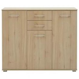 Hochkommode Priess "Lindau", braun (edelbuchefarben), B:123cm H:103cm T:38cm, Holzwerkstoff, Sideboards, Kombikommode