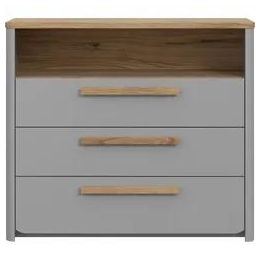 Schubkastenkommode FORTE "Surfino", grau (grau, catania eiche), B:98,6cm H:85,9cm T:41,3cm, FSC-zertifizierter Holzwerkstoff, Sideboards